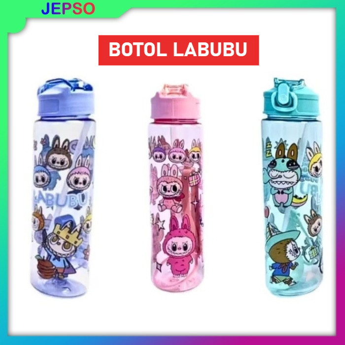Jual BOTOL MINUM KARAKTER LABUBU PENDEK+ SEDOTAN // Botol Labubu ...