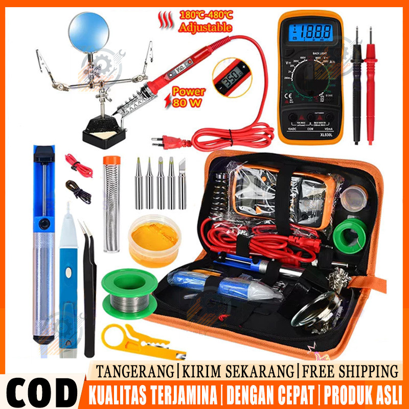 Jual Solder Listrik Set Lengkap Dengan Multimeter Berkualitas / Solder Listrik Timah Solder 60W ...