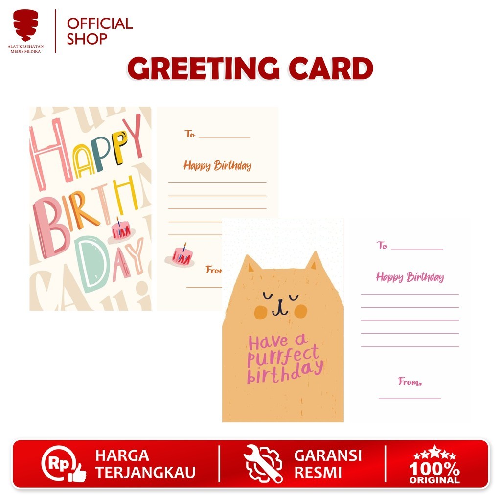 Jual Greeting Card 2 SIsi Kartu Ucapan Birthday Card Selamat Valentine ...