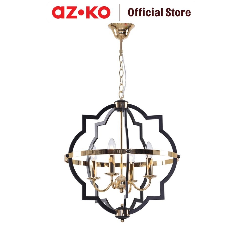 Jual AZKO Eglare Chara Lampu Gantung Hias 4l - Hitam/Gold Chandelier ...