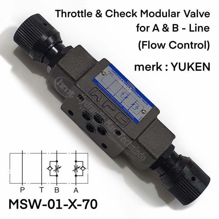Jual MSW-01-X-70 throttle & check modular valve-flow control A-B line Yuken | Shopee Indonesia
