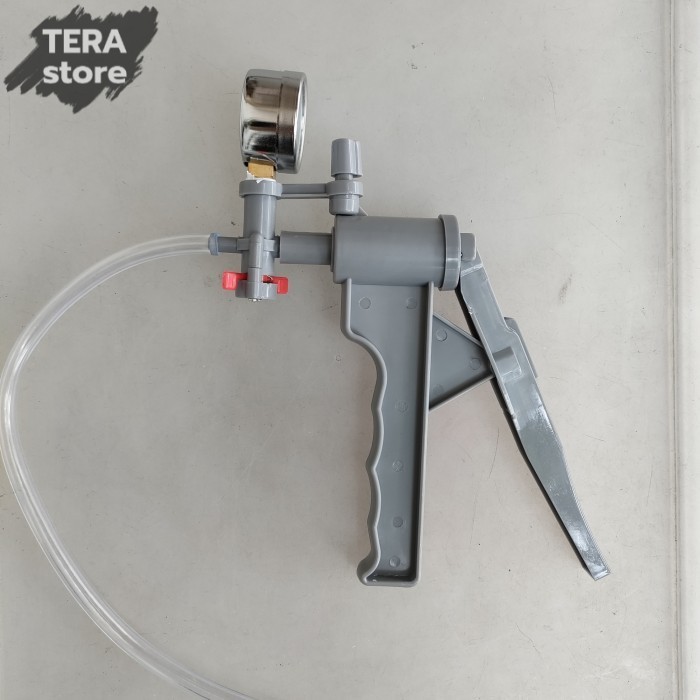 Jual vacuum pump manual with gauge laboratorium laboratory hand vacuum pump pompa vakum tangan ...