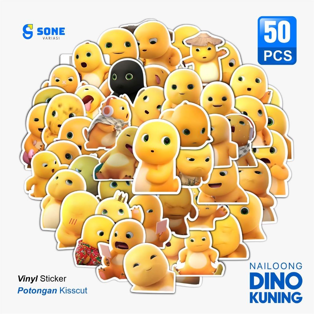 Jual Sticker Pack Nailong Dino Kuning Aesthetic Paper Vinyl Waterproof ...