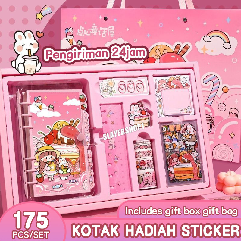 Jual cute diary book set korea style cute stickers set buku catatan ...