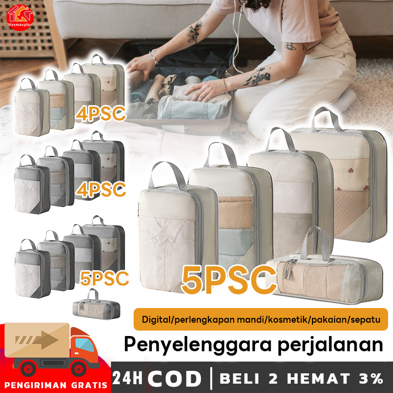 Jual 4/5 pcs set Tas Organizer Travel Storage Bag Press/Tas Kompresi ...