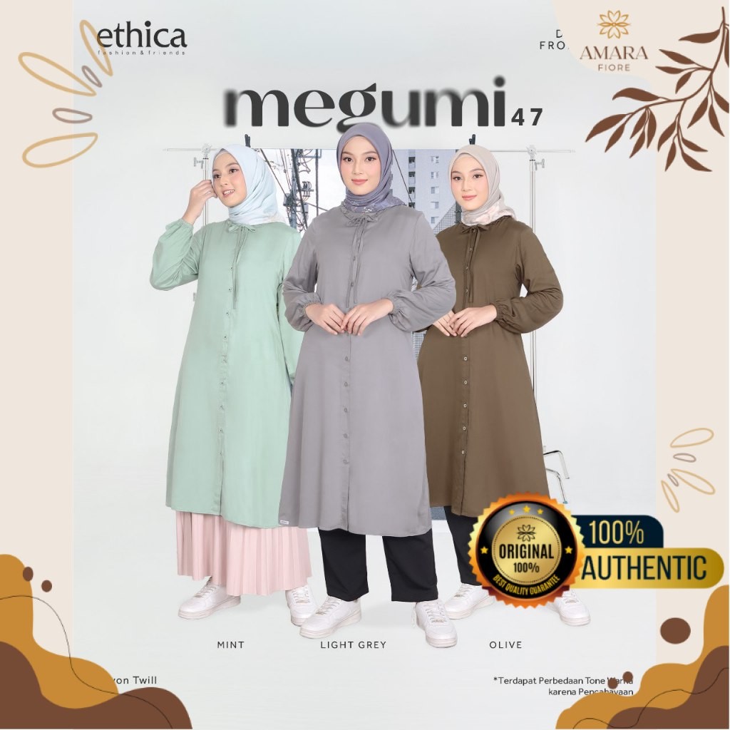 Jual Tunic Panjang Wanita Rayon Twill Polos Terbaru Ethica Megumi 47 Original | Shopee Indonesia