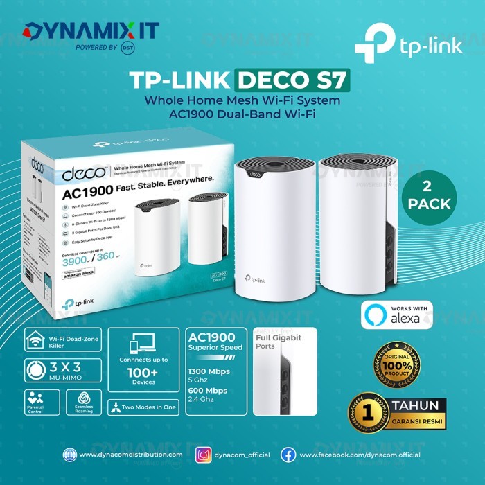 Jual TP-Link Deco S7 AC1900 Whole Home Mesh Wi-Fi System Router (2-pack ...