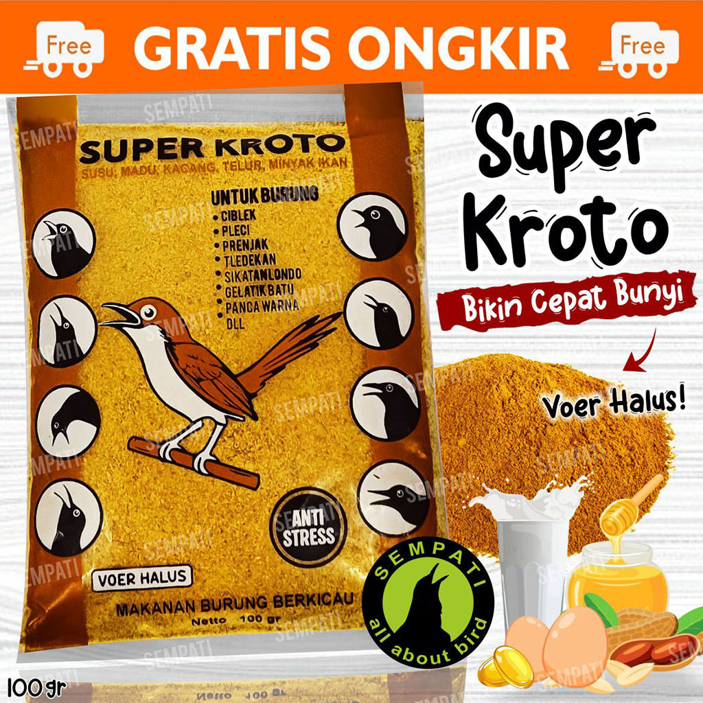 Jual SEMPATI Super Kroto Voer Halus 100gr Anti Stress Pur Pakan Makanan ...