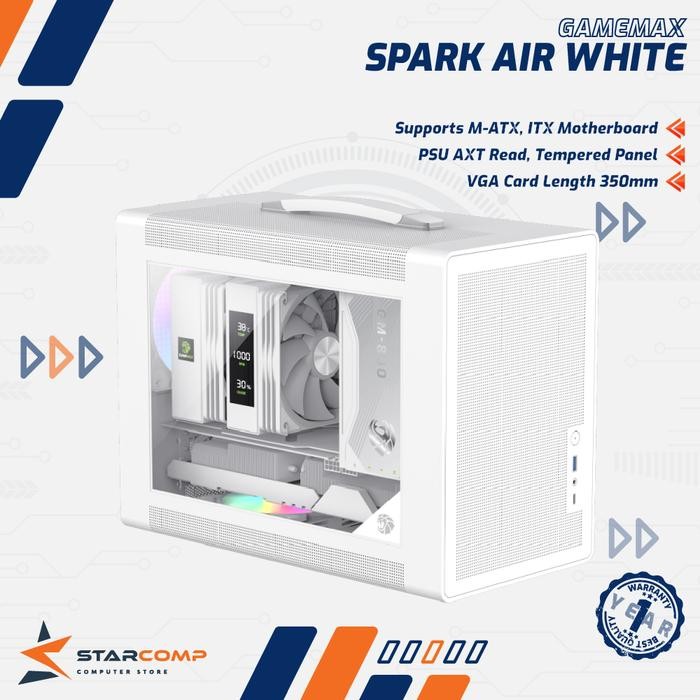 Jual GAMEMAX SPARK AIR WHITE Mini Case PC M-ATX Casing | Shopee Indonesia