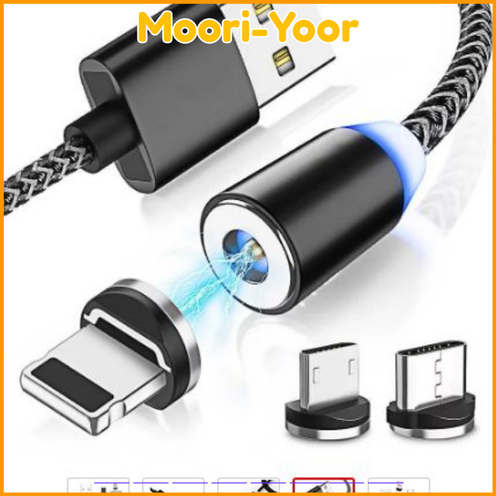 Jual kepala magnet 1 konektor android micro USB type C iphone kabel ...