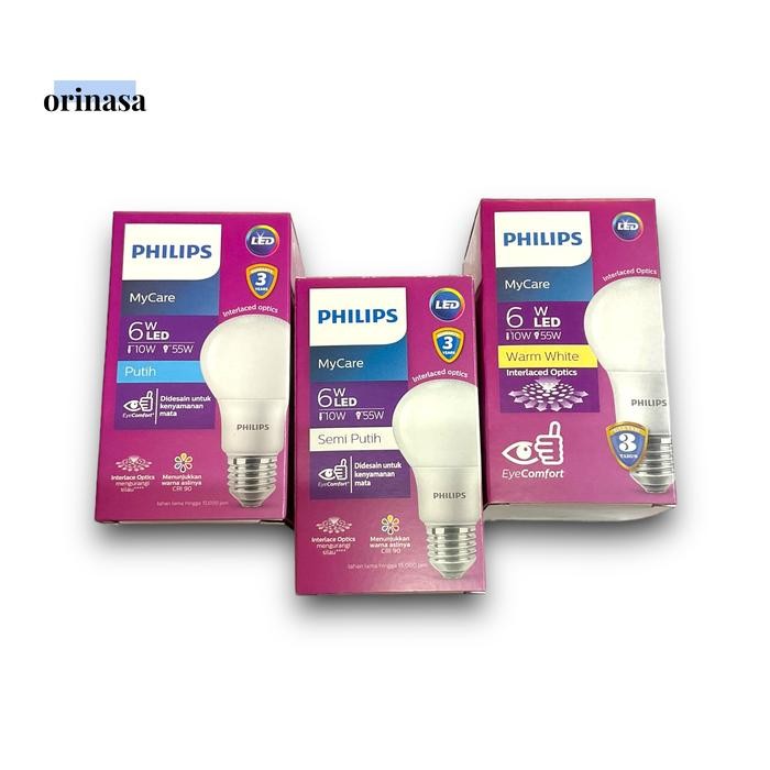 Jual Lampu Bohlam LED Bulb Philips 6W 6 Watt 3000K 4000K 6500K | Shopee Indonesia