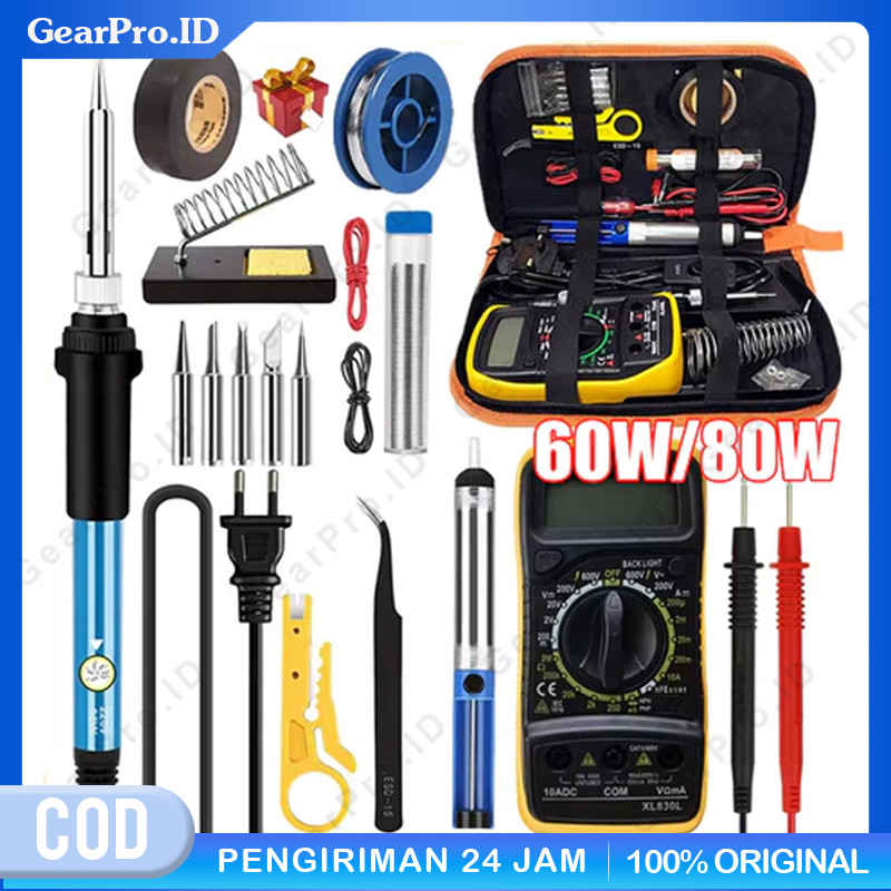 Jual Model terbaru Set Solder Listrik Lengkap dengan Multimeter Iron Tool Kit 220V 60W/80w ...