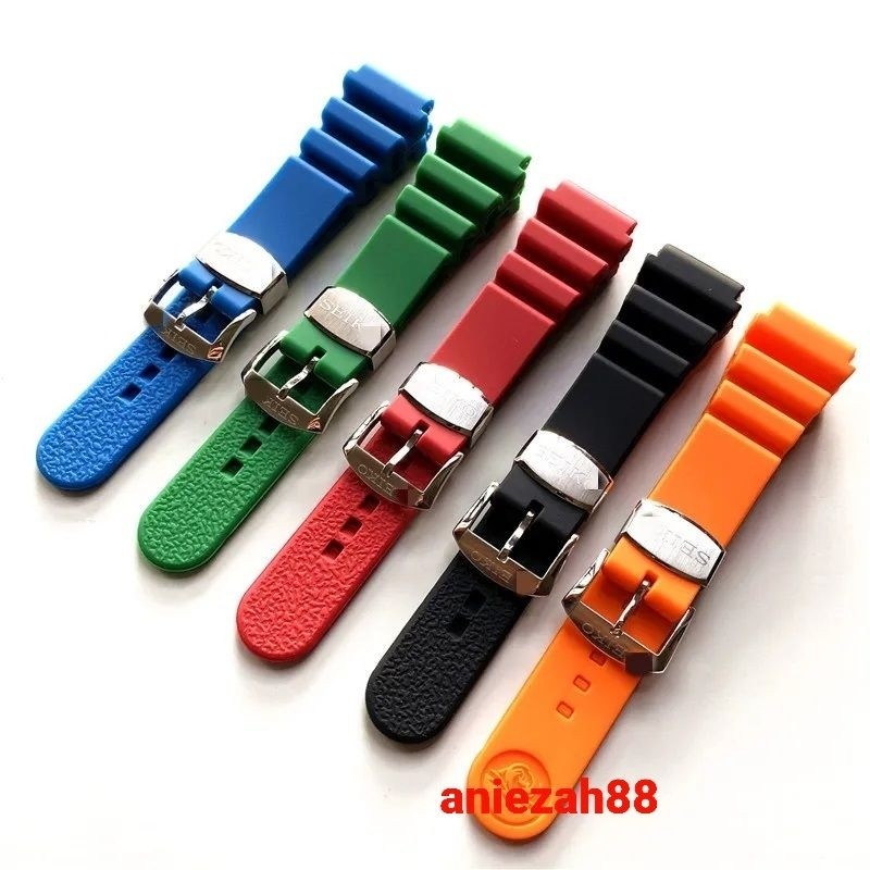 Jual STRAP TALI KARET JAM SEIKO RUBBER STRAP JAM SEIKO 22MM | Shopee ...