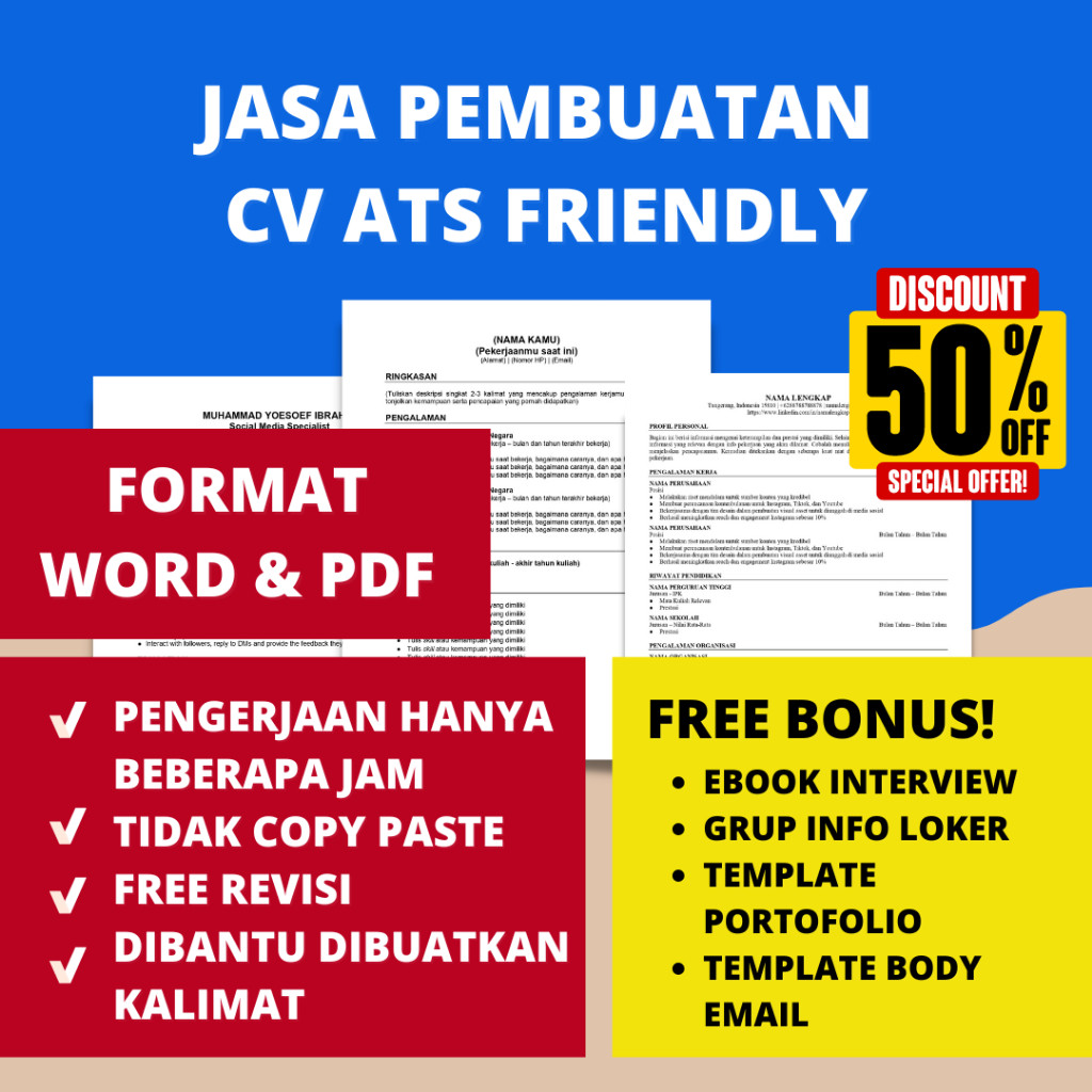Jual CV Jasa Desain CV pekerjaan | Shopee Indonesia