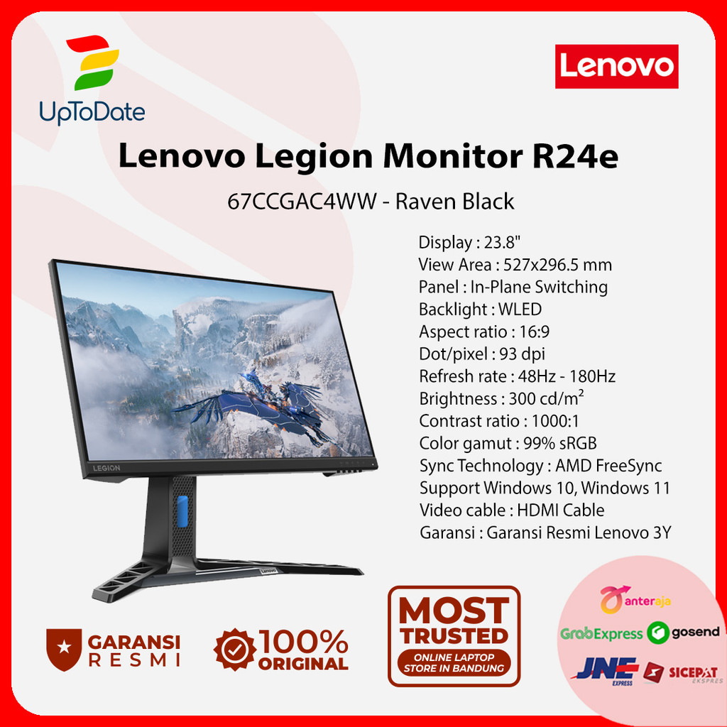Jual Lenovo Legion Monitor R24e 23.8" IPS 180Hz 99% sRGB 93 dpi ...
