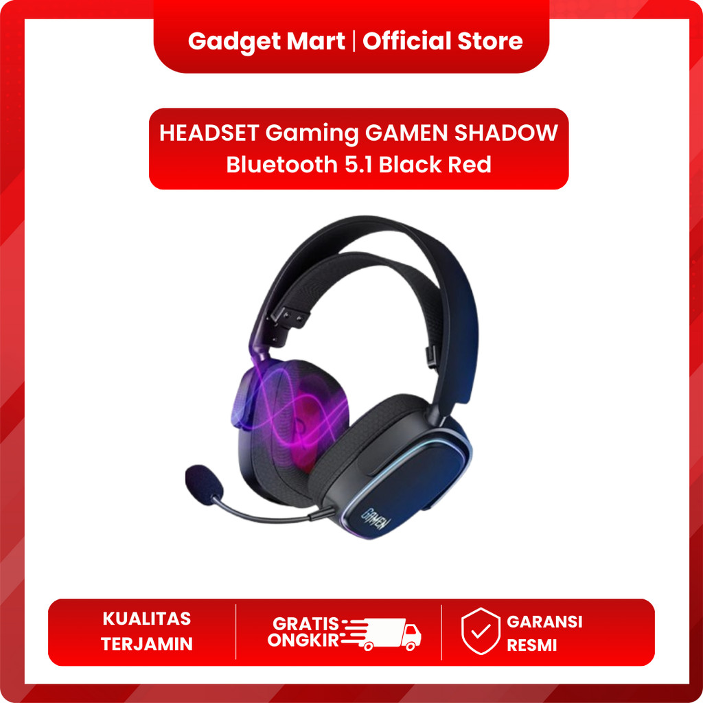 Jual HEADSET Gaming GAMEN SHADOW Bluetooth 5.1 Black Red | Shopee Indonesia
