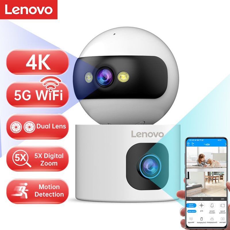 Jual Lenovo 4K PTZ WiFi Camera Dual Lens Home Indoor Wireless CCTV ...