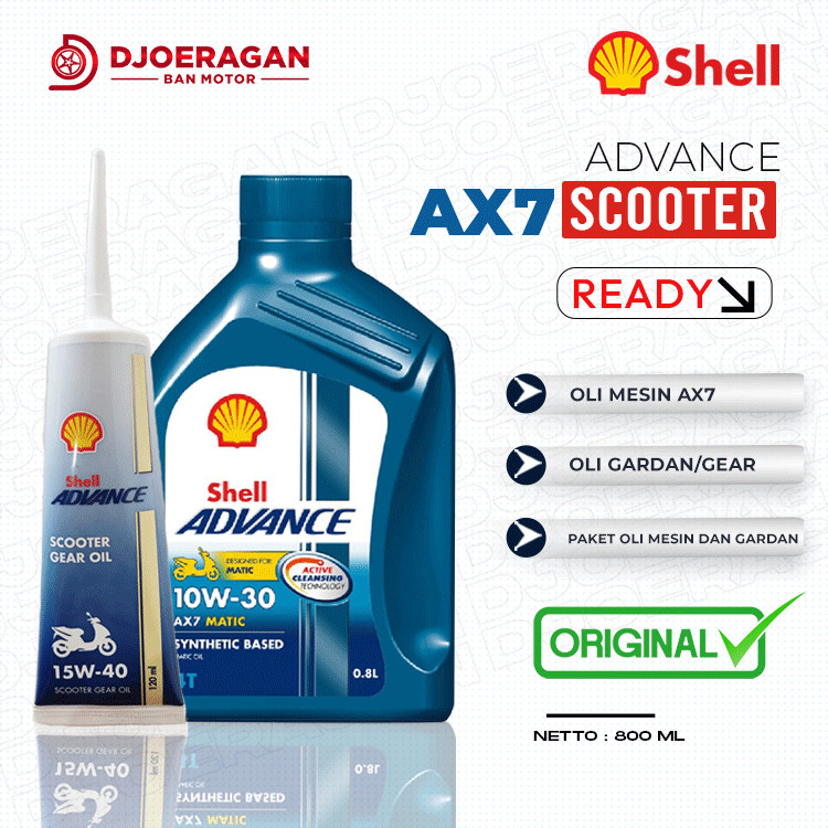 Jual PAKET OLI MESIN MOTOR SHELL AX7 SAE 10W30 0,8L + SHELL GARDAN ...