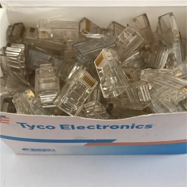 Jual KONEKTOR RJ45 AMP CAT5E CONNECTOR LAN RJ45 TYCO ISI 100 PCS JACK ...