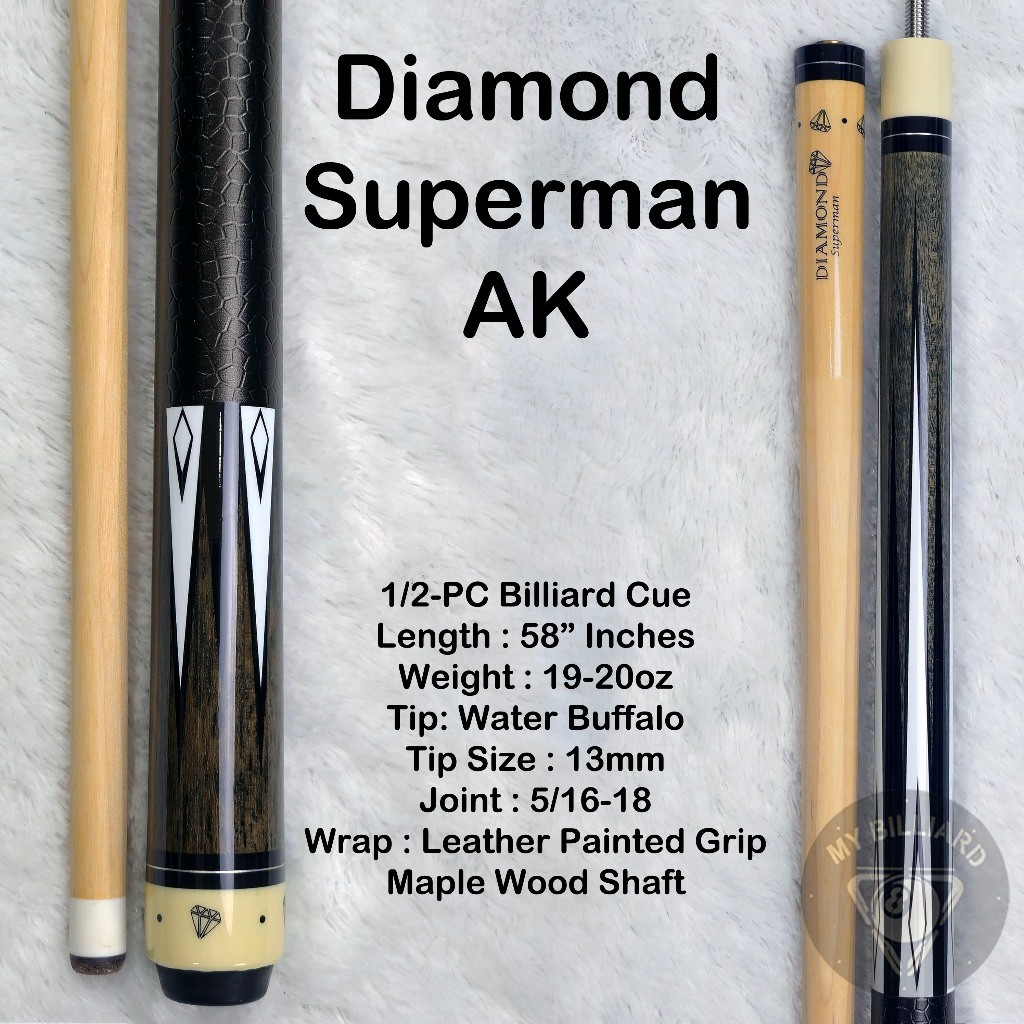 Jual Diamond Superman Cue AK Billiard Stick - New Stik Billiar | Shopee ...