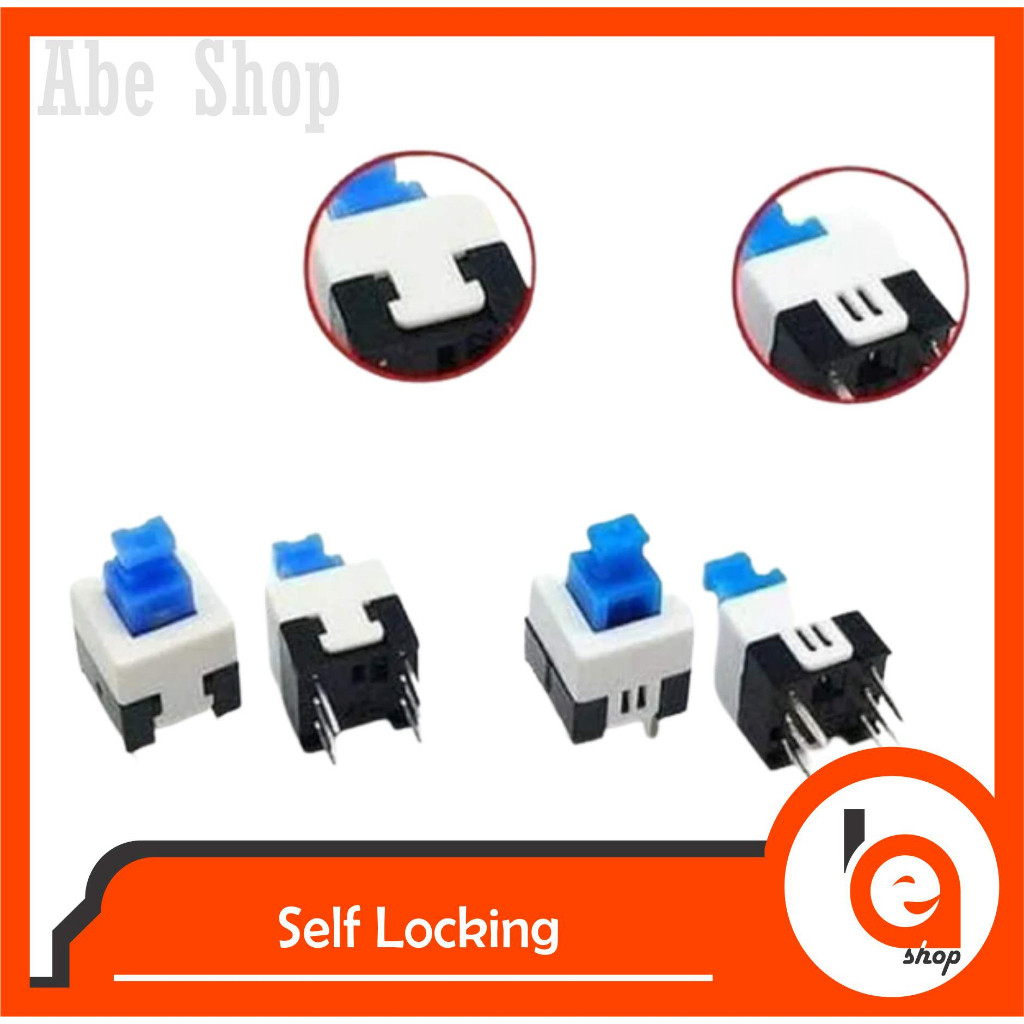 Jual Saklar Tekan On Off Self Locking Switch 7x7 mm 6 kaki Interlocking ...