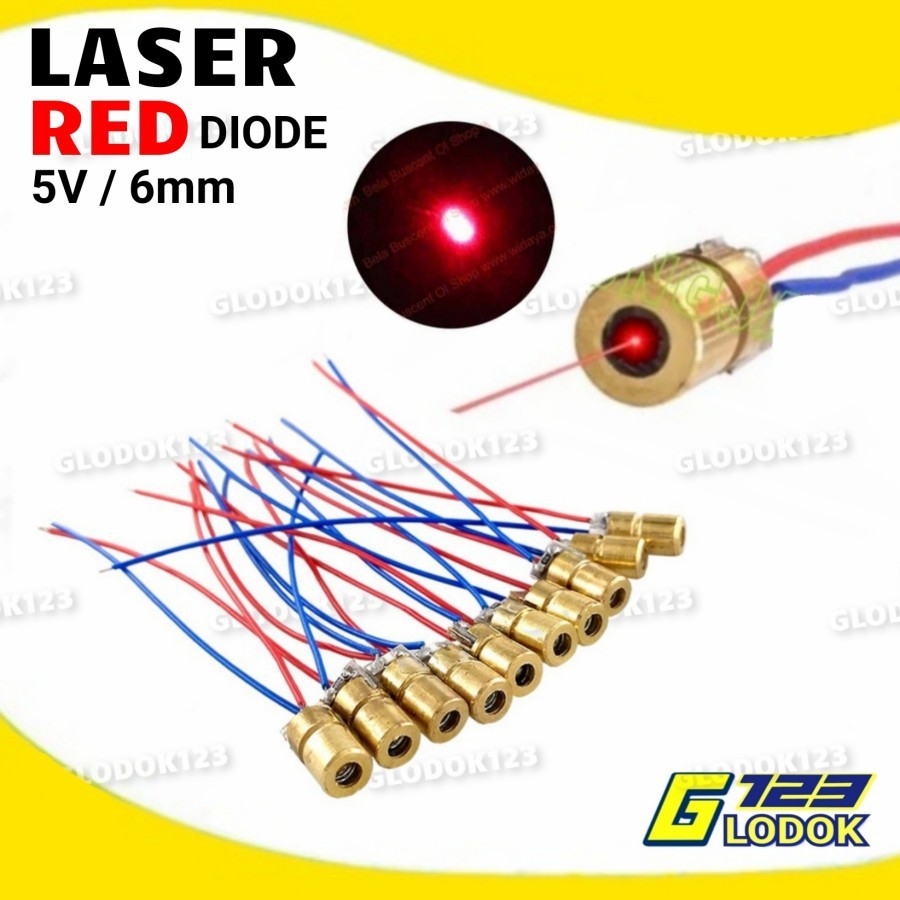 Jual Laser Diode 5V Sinar Dioda 6mm Pointer Red Merah Dot Titik Arduino ...