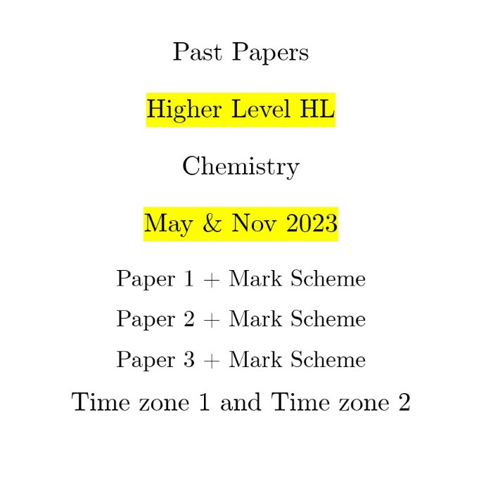 Jual [Hardcopy] IB Diploma Past Papers HL Chemistry Tahun 2023 | Shopee ...