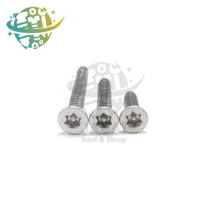 Jual Skrup Stainless Kunci L M3x20 Bintang Datar Import 304 Screw Star ...