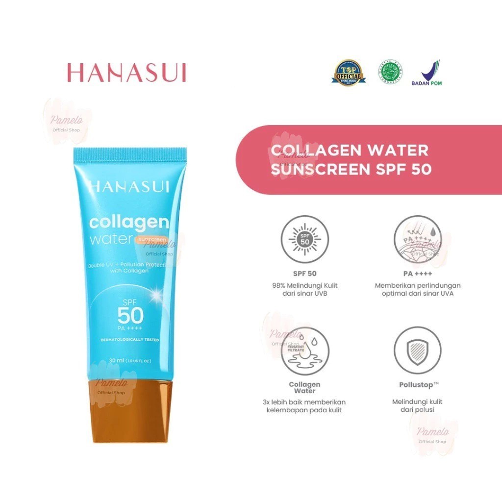 Jual HANASUI Collagen Water Sunscreen SPF30 SPF50 PA+++ 30ml | Shopee ...