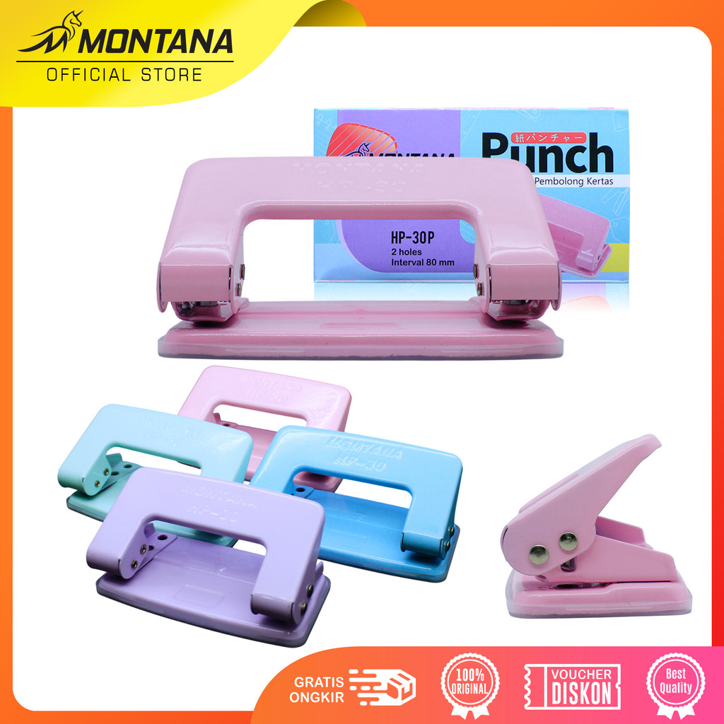 Jual MONTANA Punch Pembolong Kertas Maksimum A4 Paper Hole Puncher With ...