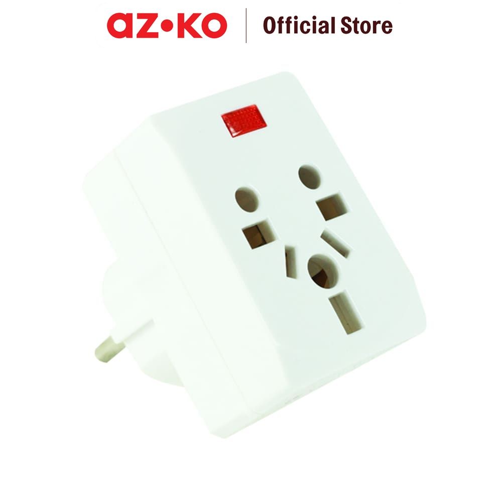 Jual AZKO Krisbow Steker Arde Adaptor Travel Multi 2 Pin - Putih Kepala ...