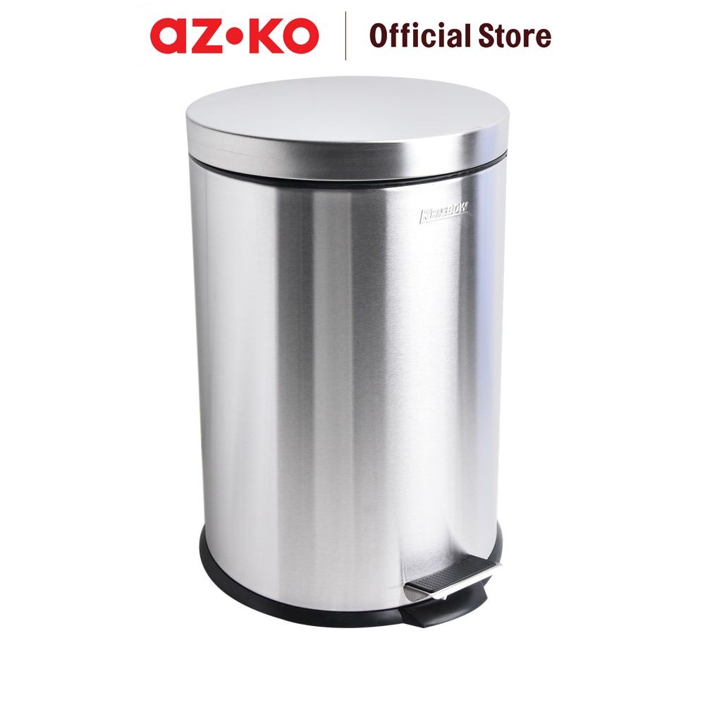 Jual AZKO Krisbow 20 ltr Tempat Sampah Soft Close Bulat Satin Finish ...
