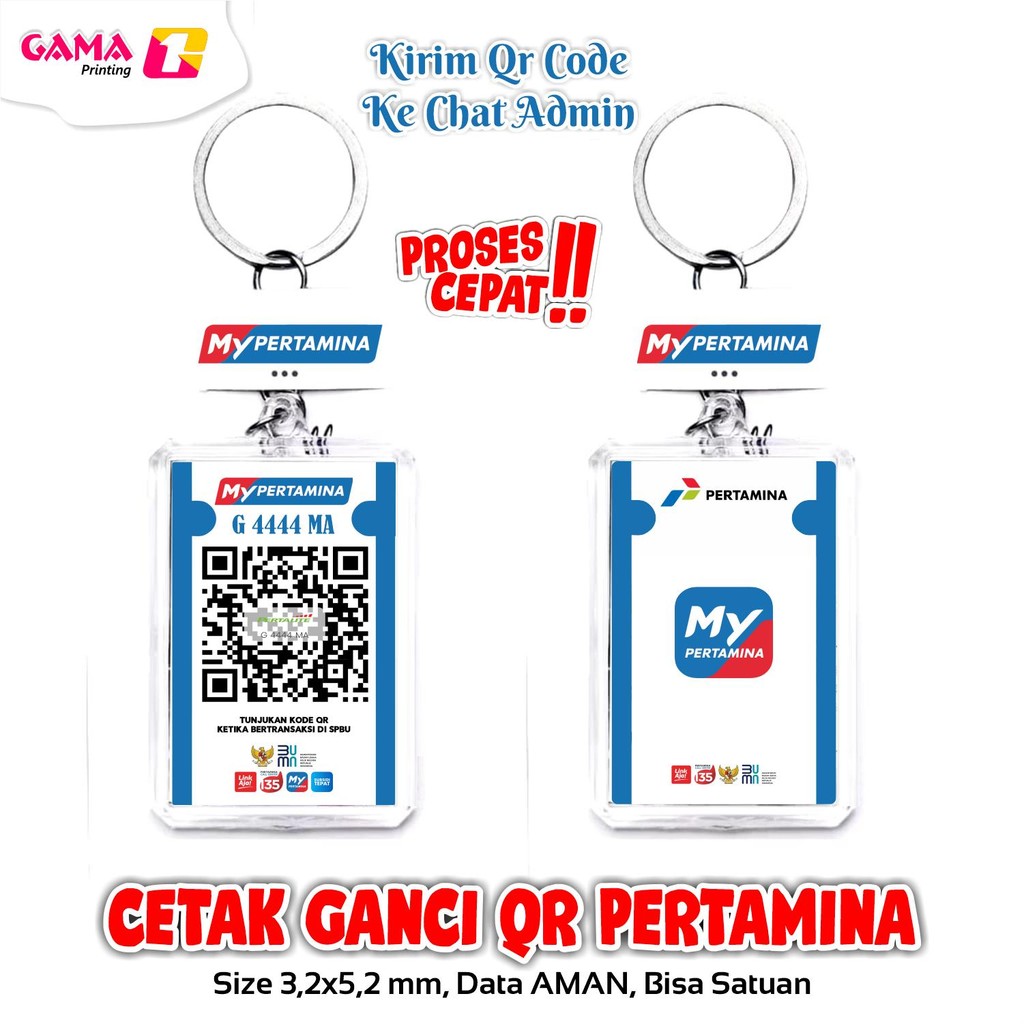 Jual Cetak Ganci Custom QR Gantungan Kunci Barcode Pertamina Sehari Jadi | Shopee Indonesia