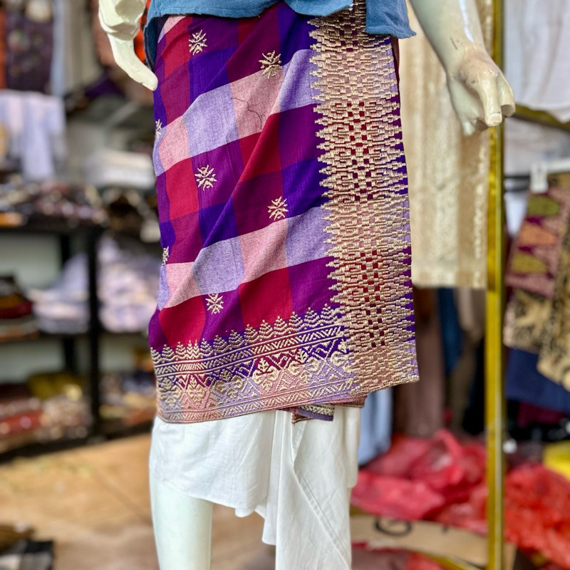 Jual [ Giska Gallery ] Saput Endek Bordir Tepi Songket || Saput Khas ...
