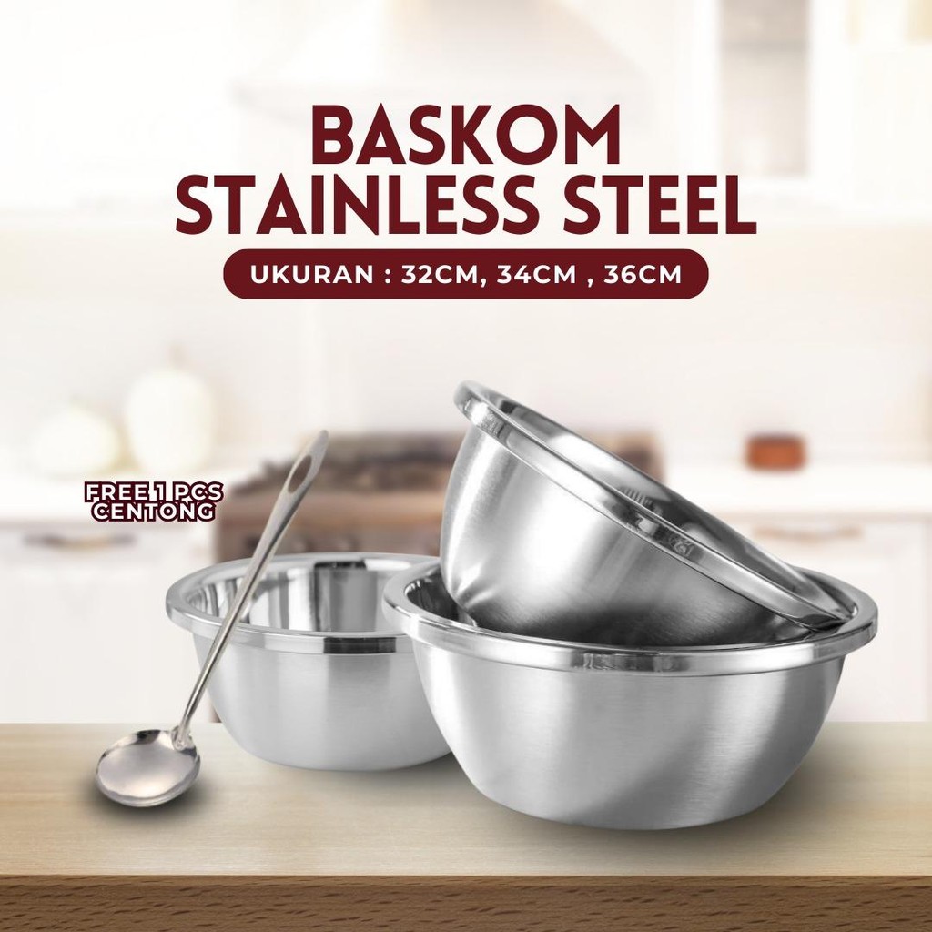 Jual BMW Kitchenware - 3 PCS Baskom Ukuran 32, 34, 36 CM Bahan ...