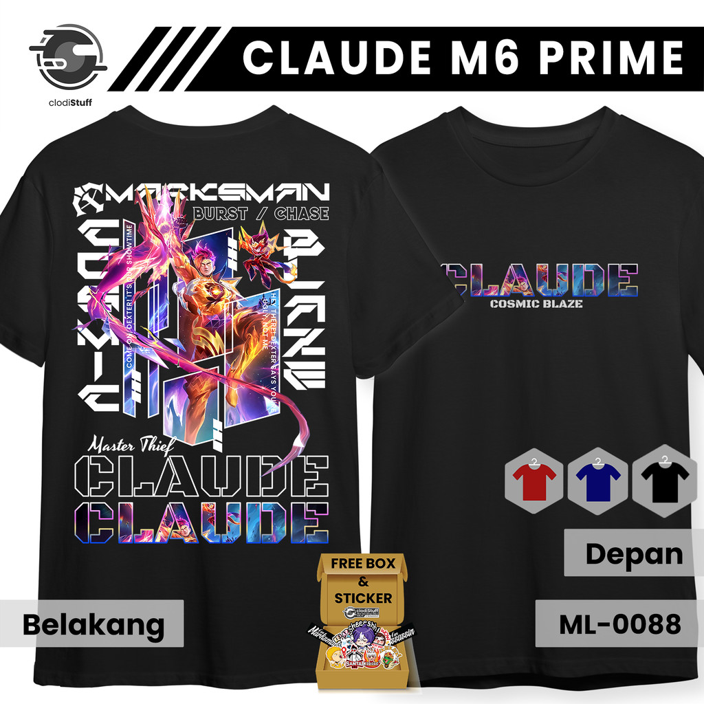 Jual Kaos MLBB CLAUDE M6 Prime SKIN COSMIC BLAZE Mobile Legends Lengan ...