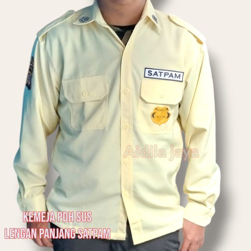 Jual BAJU KEMEJA PDH LENGAN PANJANG SATPAM PDL SUS KREM BARU | Shopee Indonesia
