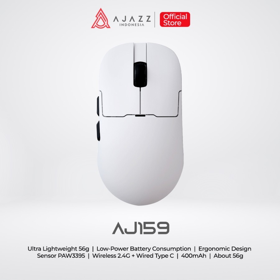 Jual Ajazz AJ159 AJ-159 Wireless Gaming Mouse Dual Mode PAW3395 up to 26000 DPI | Shopee Indonesia
