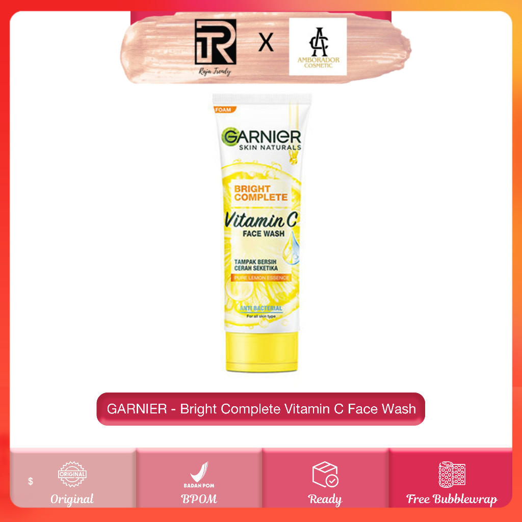 Jual GARNIER - BRIGHT COMPLETE VITAMIN C FACE WASH ( 100 ml ...