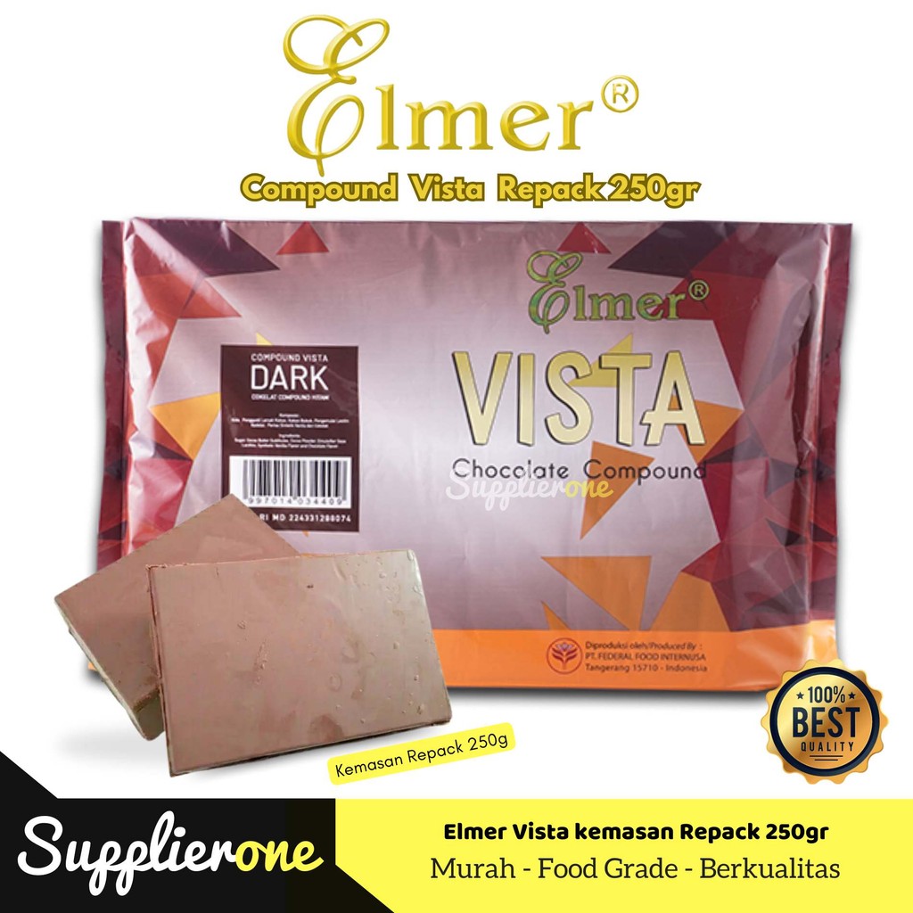 Jual Elmer Compound Dark Vista Chocolate Repack 250 GR / Elmer Compound ...