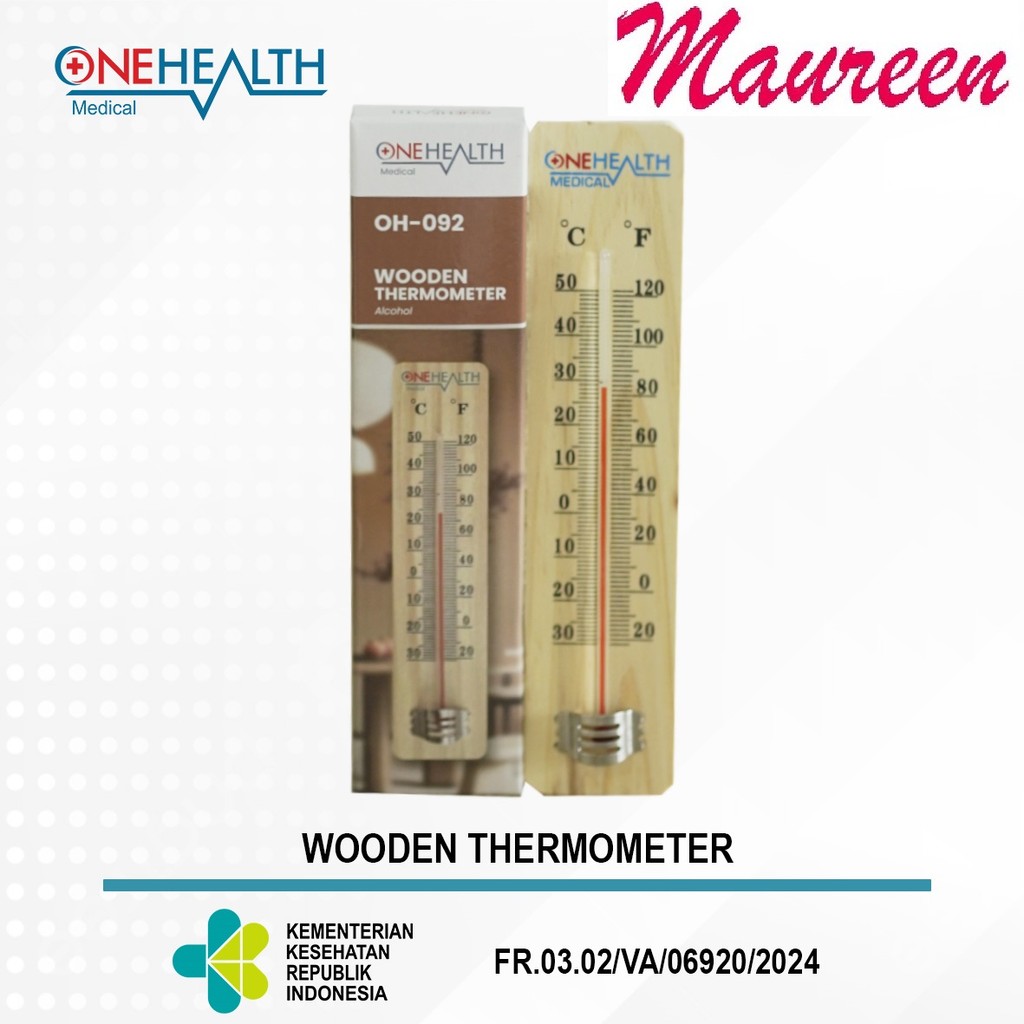 Jual Thermometer Ruang Kayu ONEHEALTH Alat Pengukur Suhu Ruangan ...