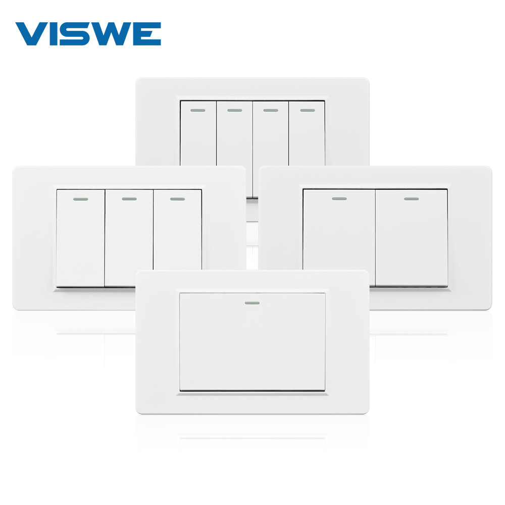Jual VISWE Wall Light Switch 1/2/3/4 Gang Dimmer Plastics panel Power ...