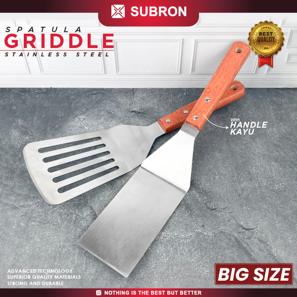 Jual SUBRON Spatula Griddle Lubang Non Lubang Panggang Roti Steak ...
