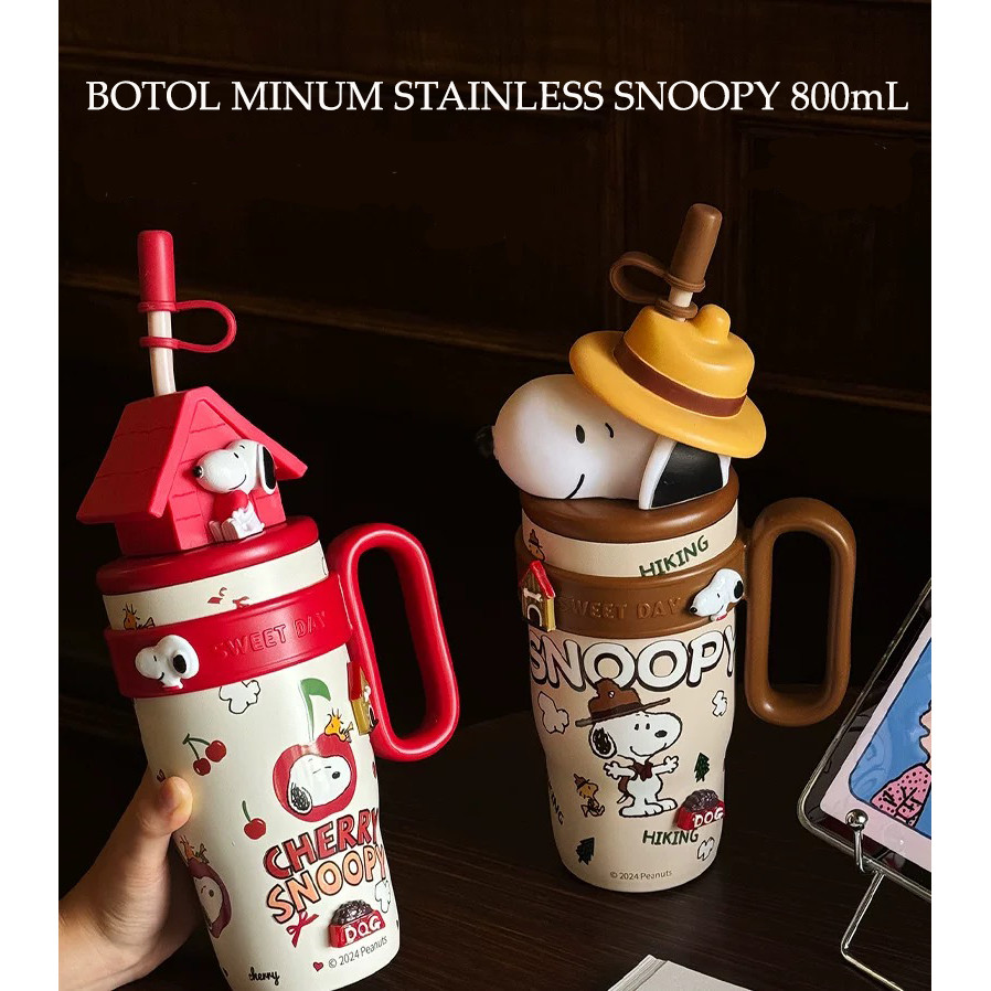 Jual ORIGINAL SNOPPY LICENSE Botol Minum Sedot Teguk Stainless Karakter Snoopy 316 304 Stainless ...