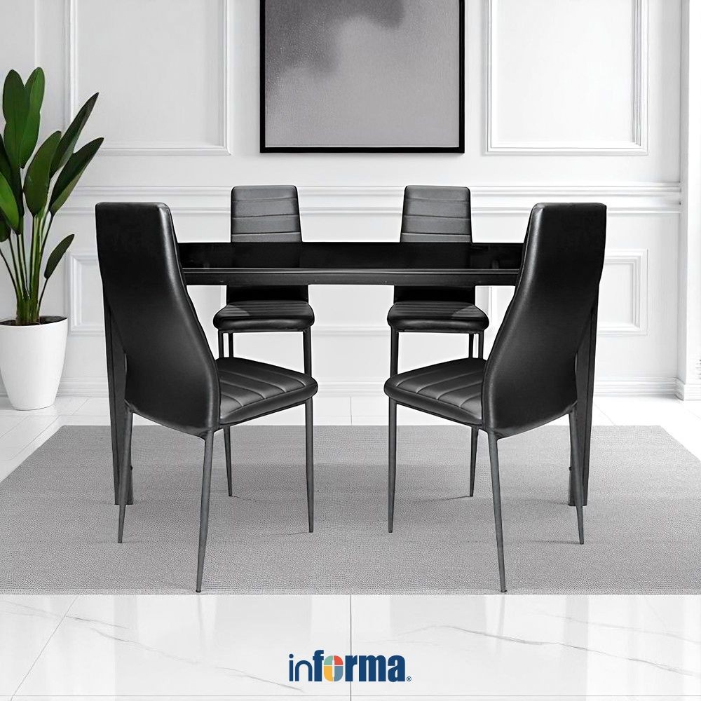 Jual Informa Marven Set Meja Makan 6 Kursi - Hitam Dining Table Set ...