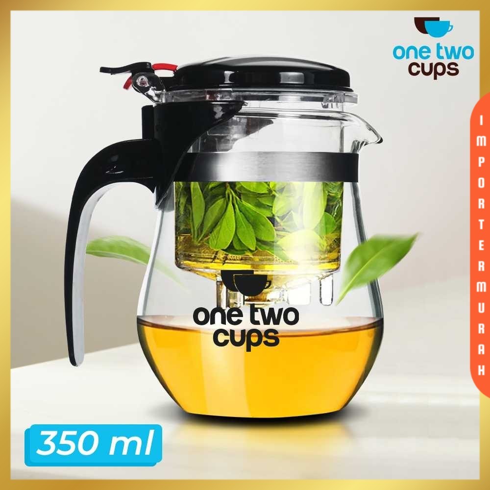 Jual One Two Cups Teko Teh Kopi Kaca Tahan Panas dengan Saringan Pitcher - K1 | Shopee Indonesia