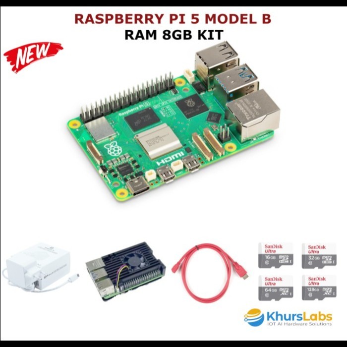 Jual GB99 Raspberry Pi 5 Model B RAM 8GB Made In UK - PI 5 KIT | Shopee ...
