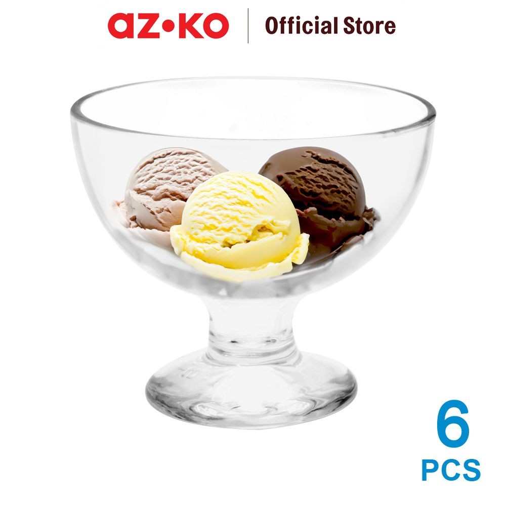 Jual AZKO Kris 300 ml Set 6 Pcs Gelas Es Krim Peralatan Minum Ice Cream ...
