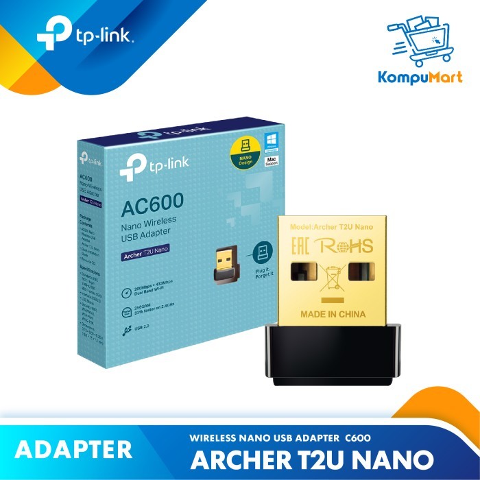 Jual Wireless USB Adapter Dual Band TP-Link Archer AC600 T2U Nano ...