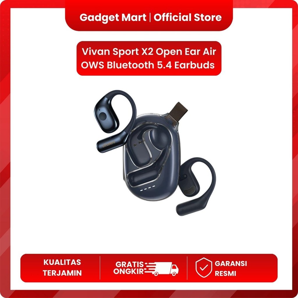 Jual Vivan Sport X2 Open Ear Air OWS Bluetooth 5.4 Earbuds Earphone 4 ...